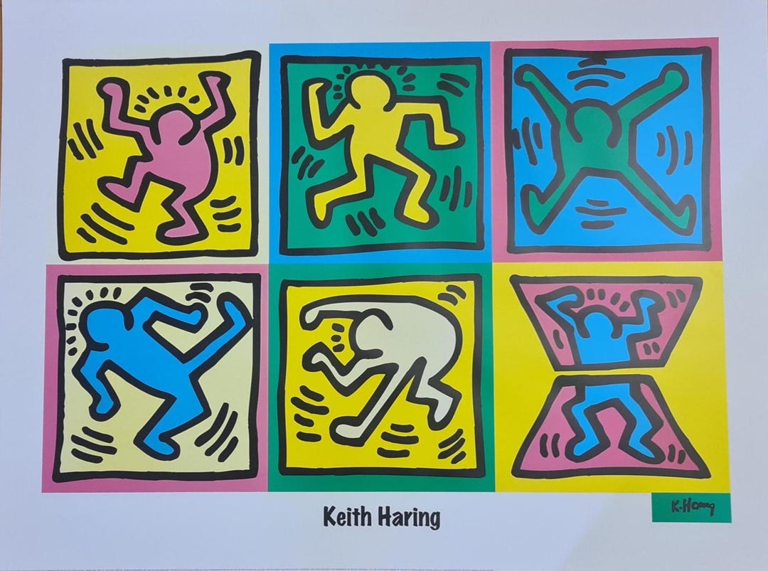 1980s/ 1990s Keith Haring Print 'dancers' Verkerke Gallery Special ...