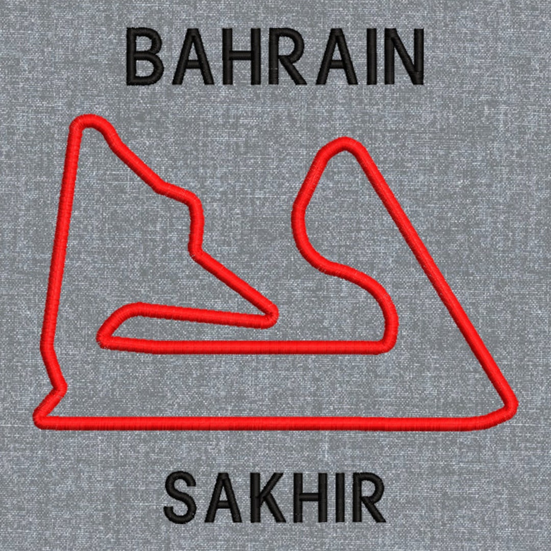 Formula 1 Race Track – Bahrain Sakhir Machine Embroidery Design Pattern ...