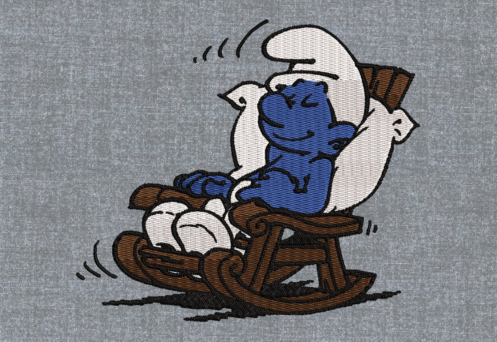 Smurfs Lazy Smurf Machine Embroidery Design Pattern 3 | Etsy