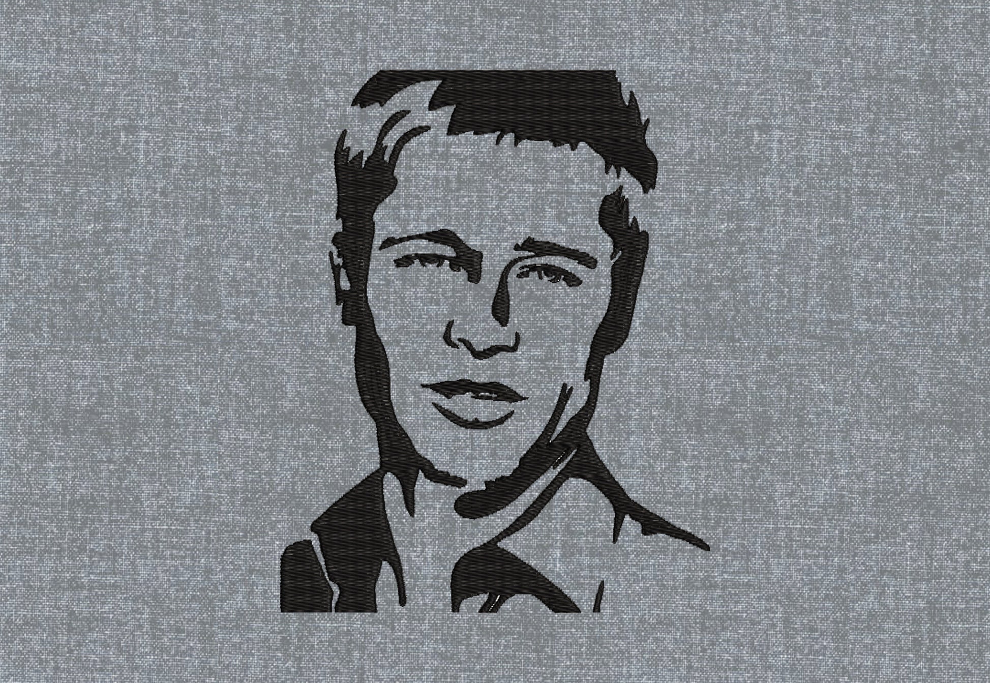 Brad Pitt Machine Embroidery Design Pattern 2 Sizes - Etsy