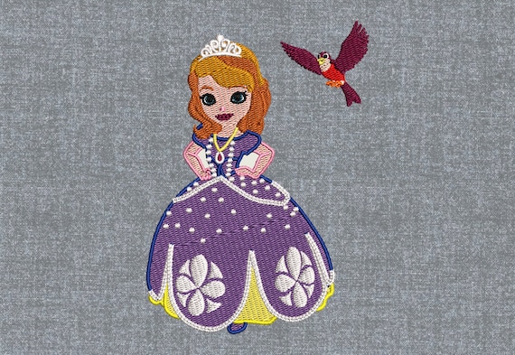 Princess Sofia Machine Embroidery Design Pattern 3 Sizes | Etsy