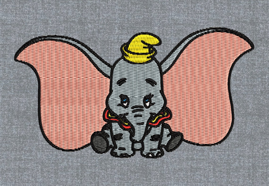 Dumbo 2 Machine Embroidery Design Pattern 3 Sizes - Etsy