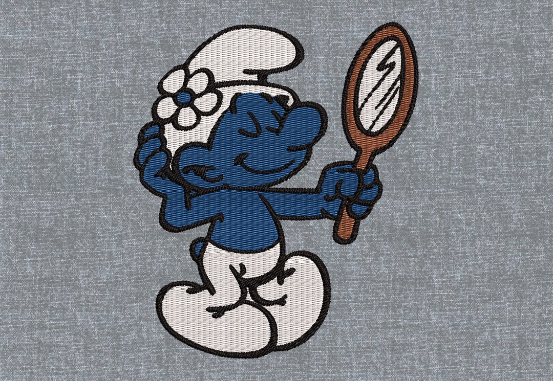 Smurfs – Vanity Smurf Machine Embroidery Design Pattern – 3 Sizes - Etsy