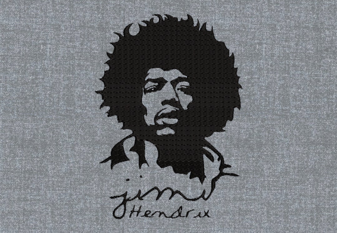 Jimi Hendrix Machine Embroidery Design Pattern 2 Sizes - Etsy