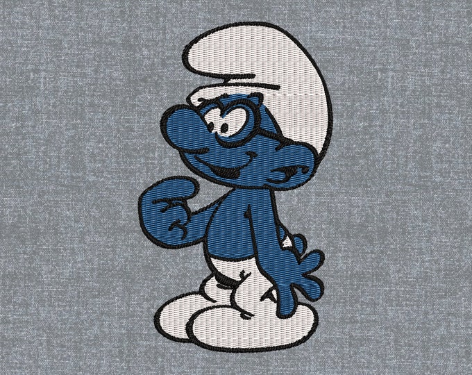 Smurfs – Brainy Smurf Machine Embroidery Design Pattern – 3 Sizes - Etsy
