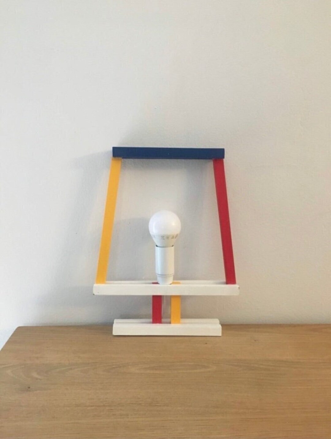 Mondrian Minimalist Wooden Lamp - Etsy