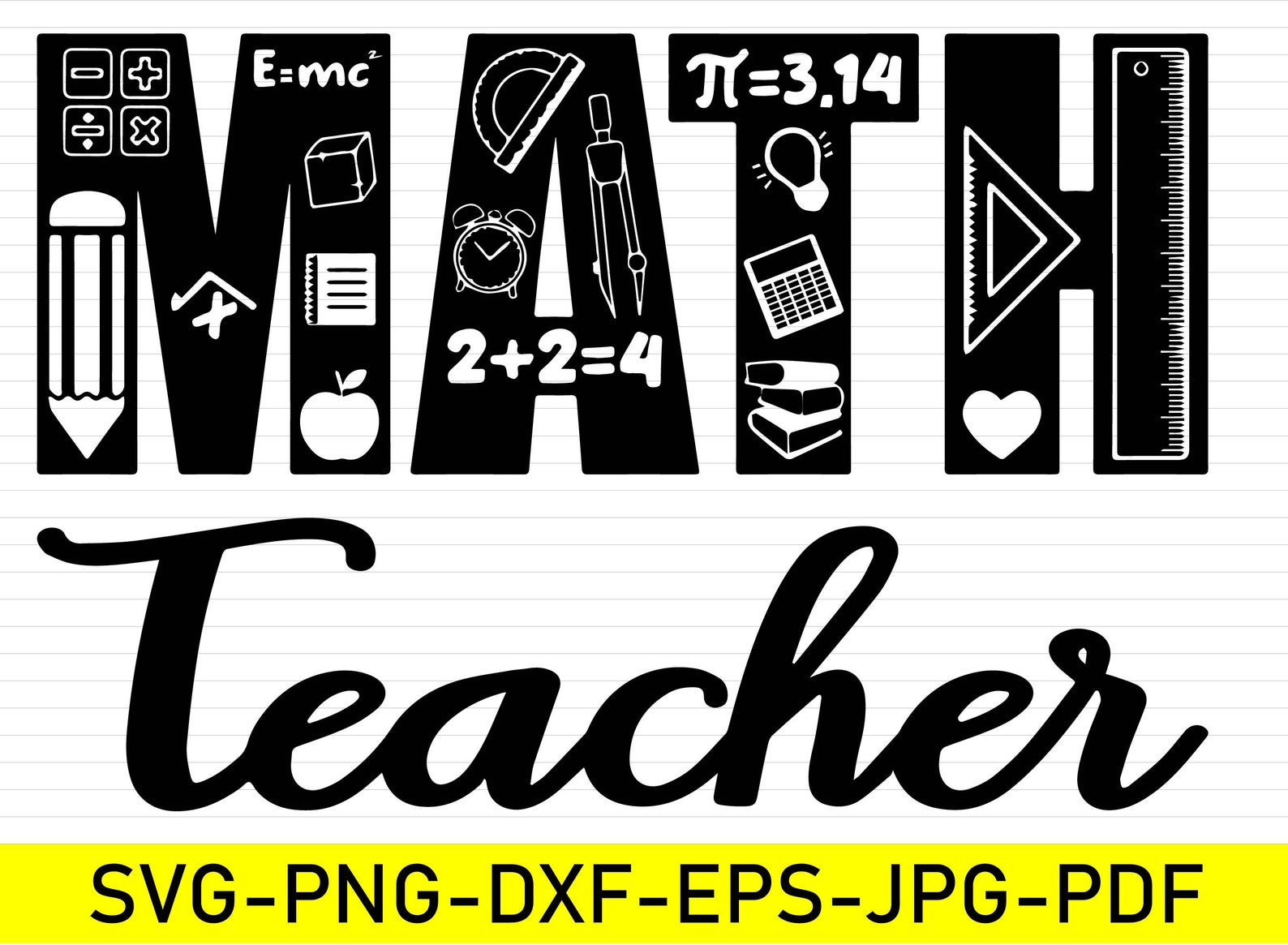 Math Teacher SVG, Math Clipart Png, Math Bundle Svg, Math Cut File ...