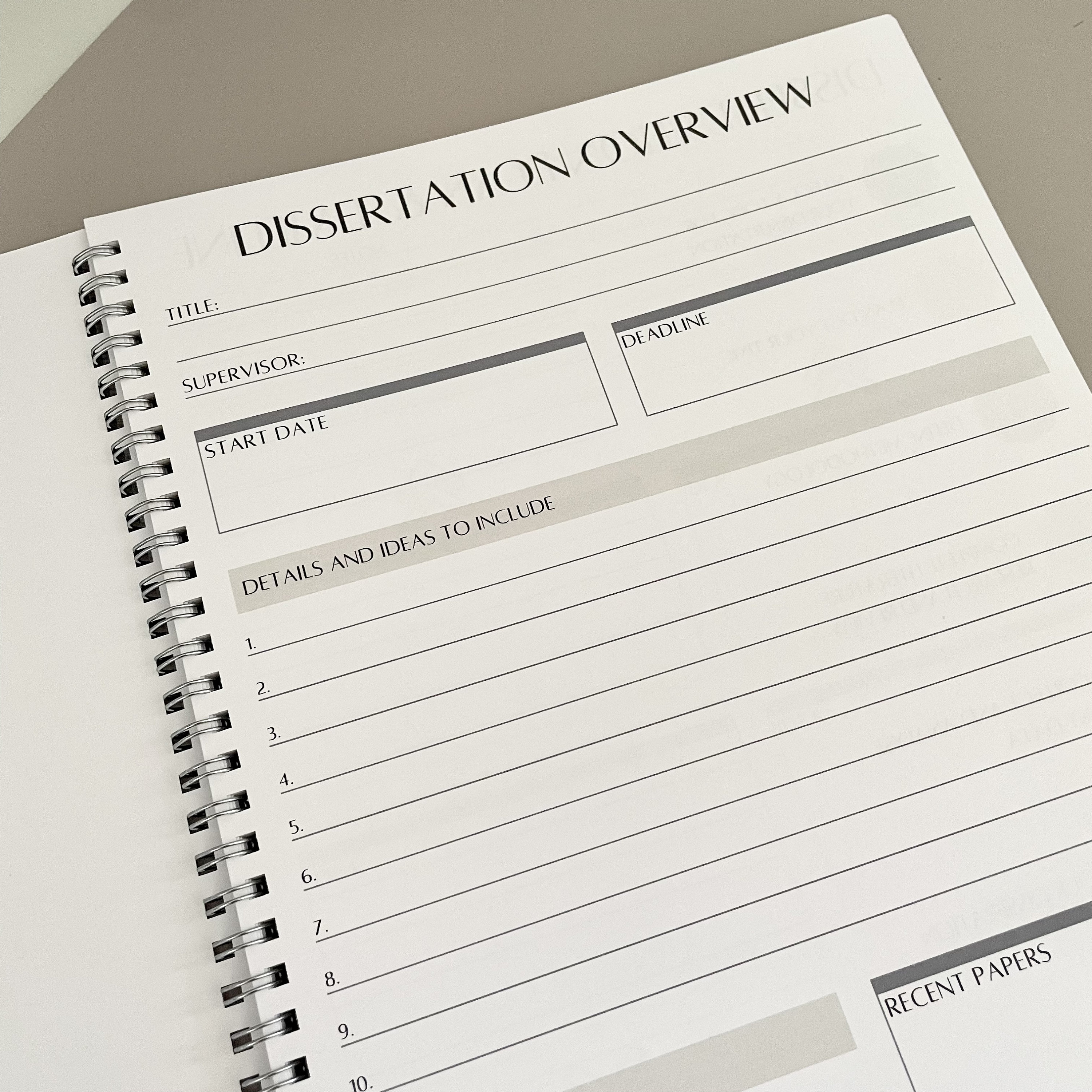 Personalised Dissertation A4 Notebook | Dissertation Journal ...