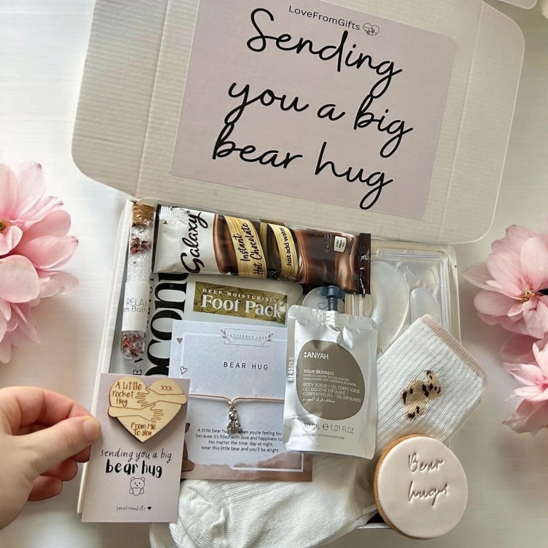 SENDING Bear Hug in a Box, Thinking of You, Women’s Care Package, Gifts ...