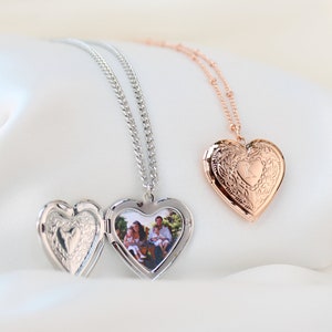 Personalized Heart Locket Necklace - Custom Photo Locket With Engraved ...