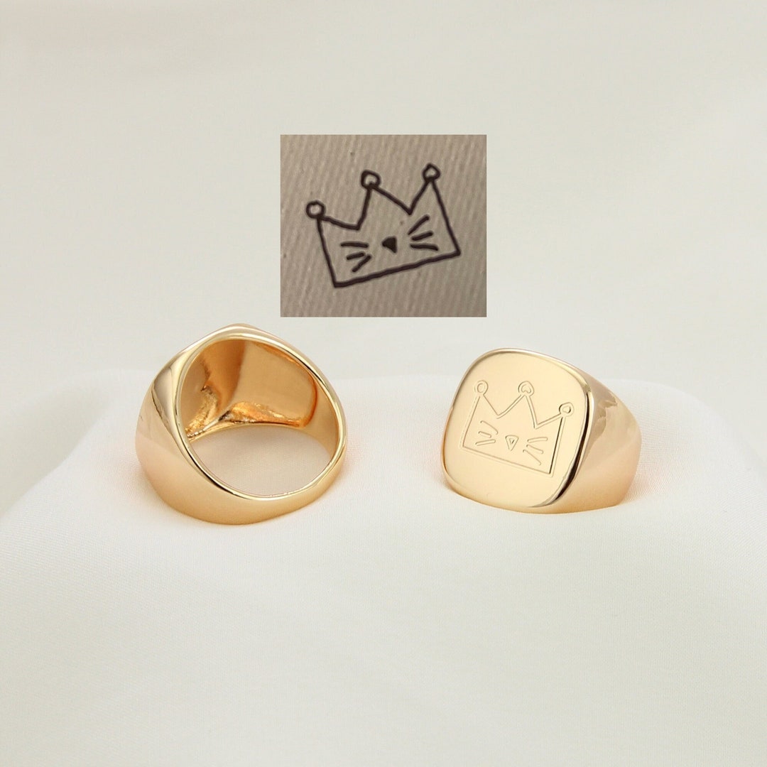 Personalized Signet Ring for Men,custom Handwriting Name Ring ...