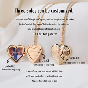 Personalized Heart Locket Necklace - Custom Photo Locket With Engraved ...