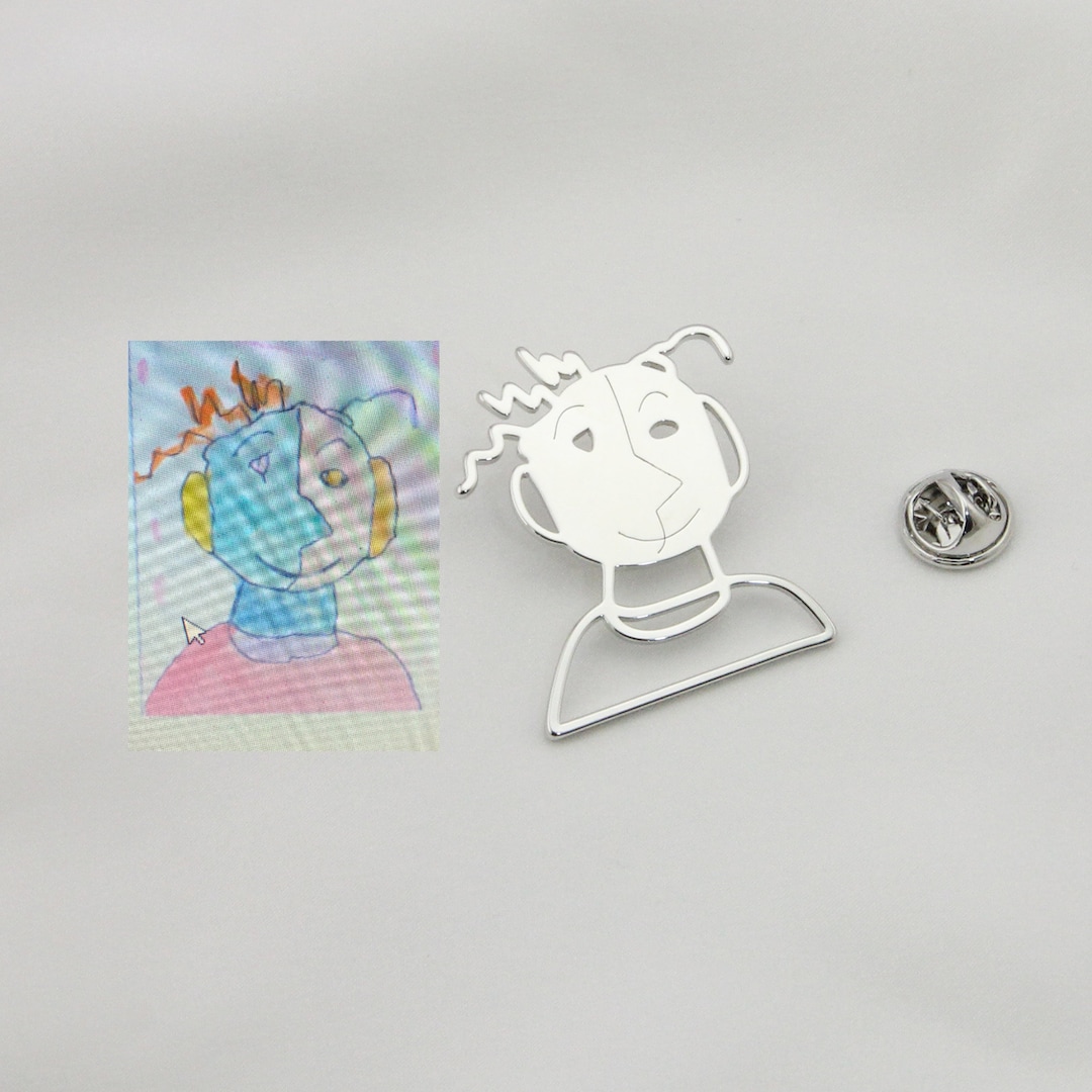 Custom Brooch,actual Kids Drawing Brooch,custom Photo Brooch ...