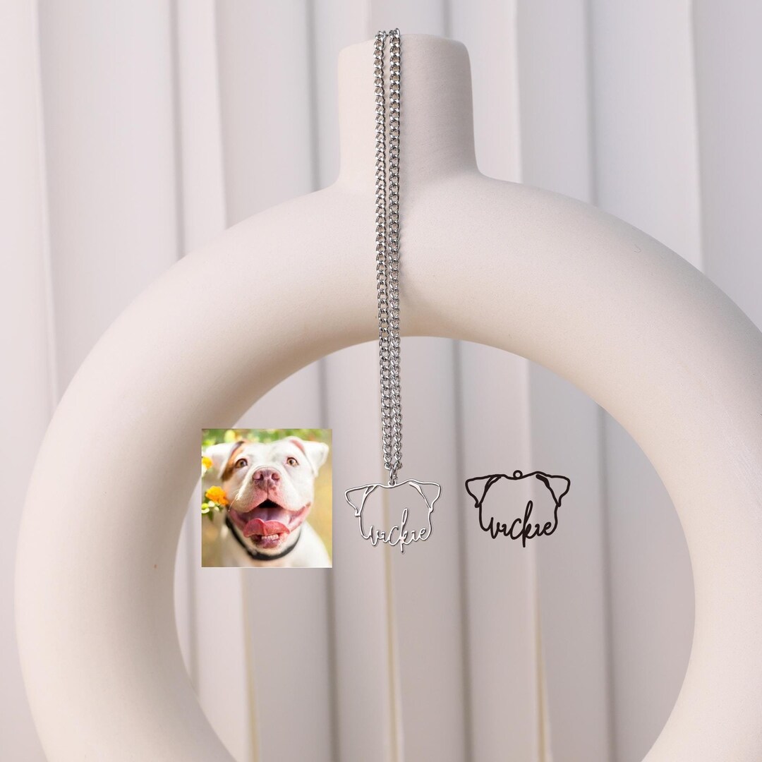 Custom Dog Ears With Name Necklace - Personalized Pet Pendant Necklace ...