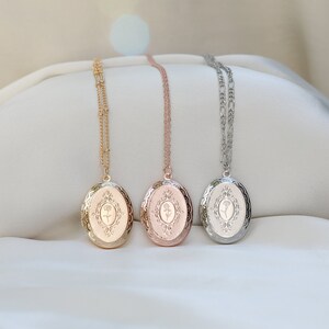 Custom Initial Locket Necklace, Birth Flower Medallion Necklace ...