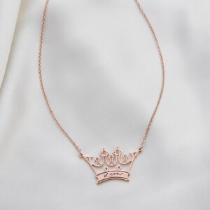 Custom Crown Name Necklace, Personalized Princess Necklace, Gold Chain ...