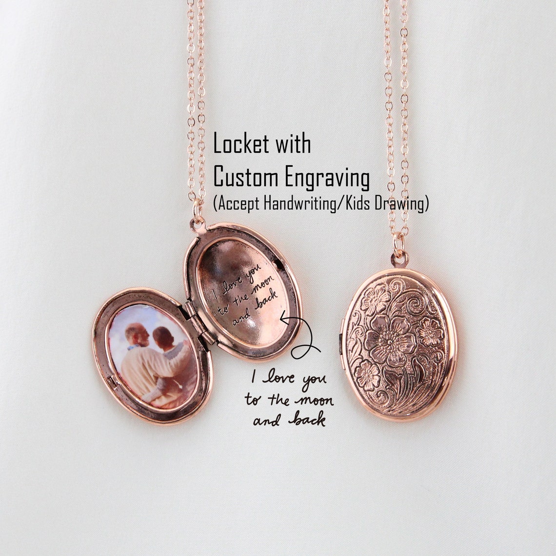 Vintage Locket Necklace With Engraving Custom Engraved Locket - Etsy