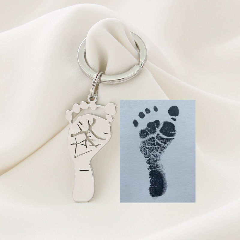 Handprint Keychain - Etsy