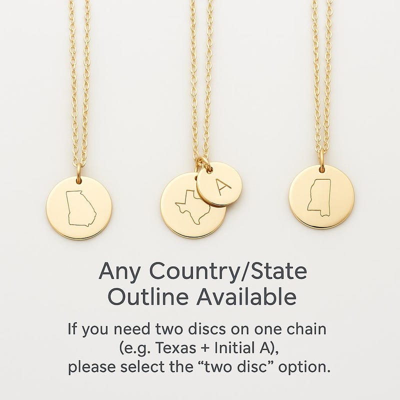 Outline Country Necklace - Etsy