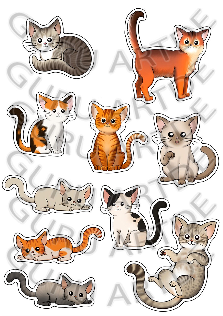Cats Planner Stickers Digital Download Printable Stickers | Etsy