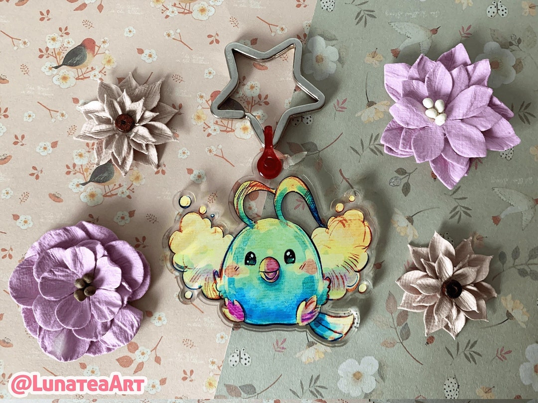 Happy Swablu Watercolor Double Sided Acrylic Keychain - Pokemon ...