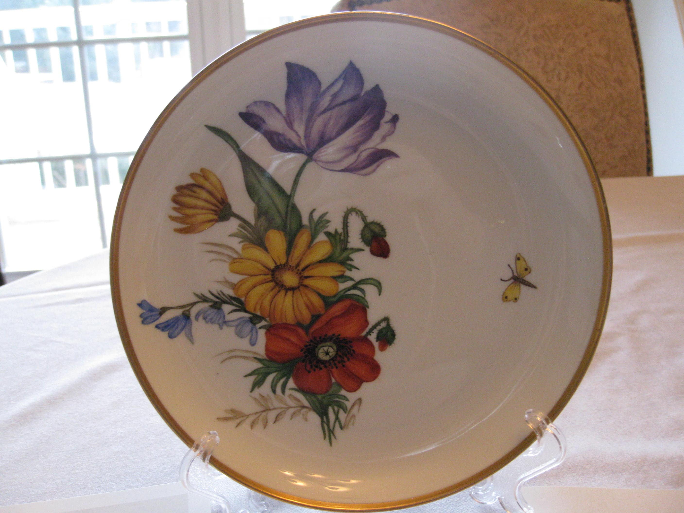 Vintage Floral Plate Made in Germany - Etsy