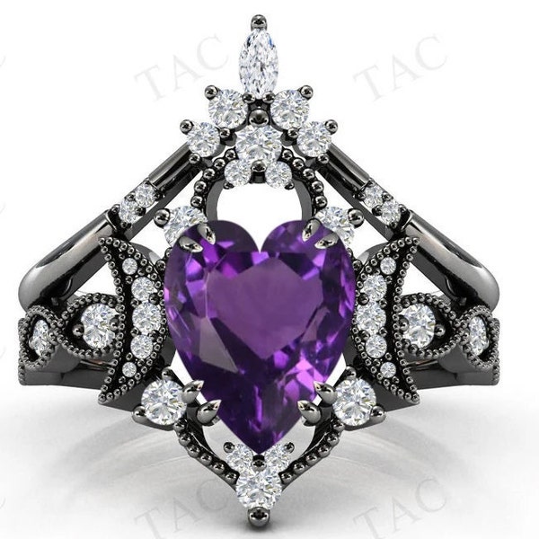 Black Purple Ring - Etsy