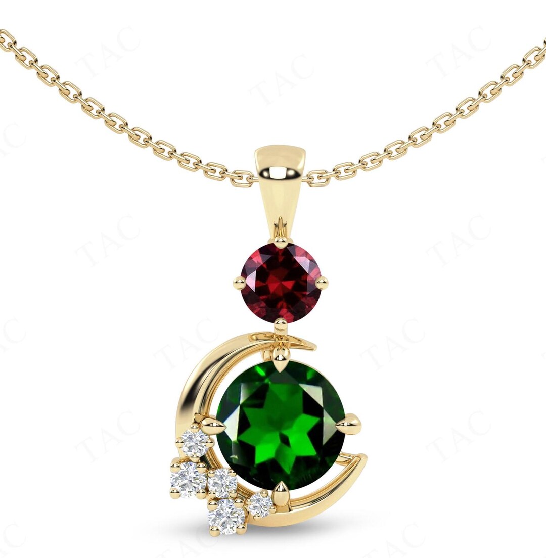 Unique Chrome Diopside Pendant for Women Unique Green Gemstone Necklace ...