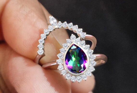 Mystic topaz bridal set store