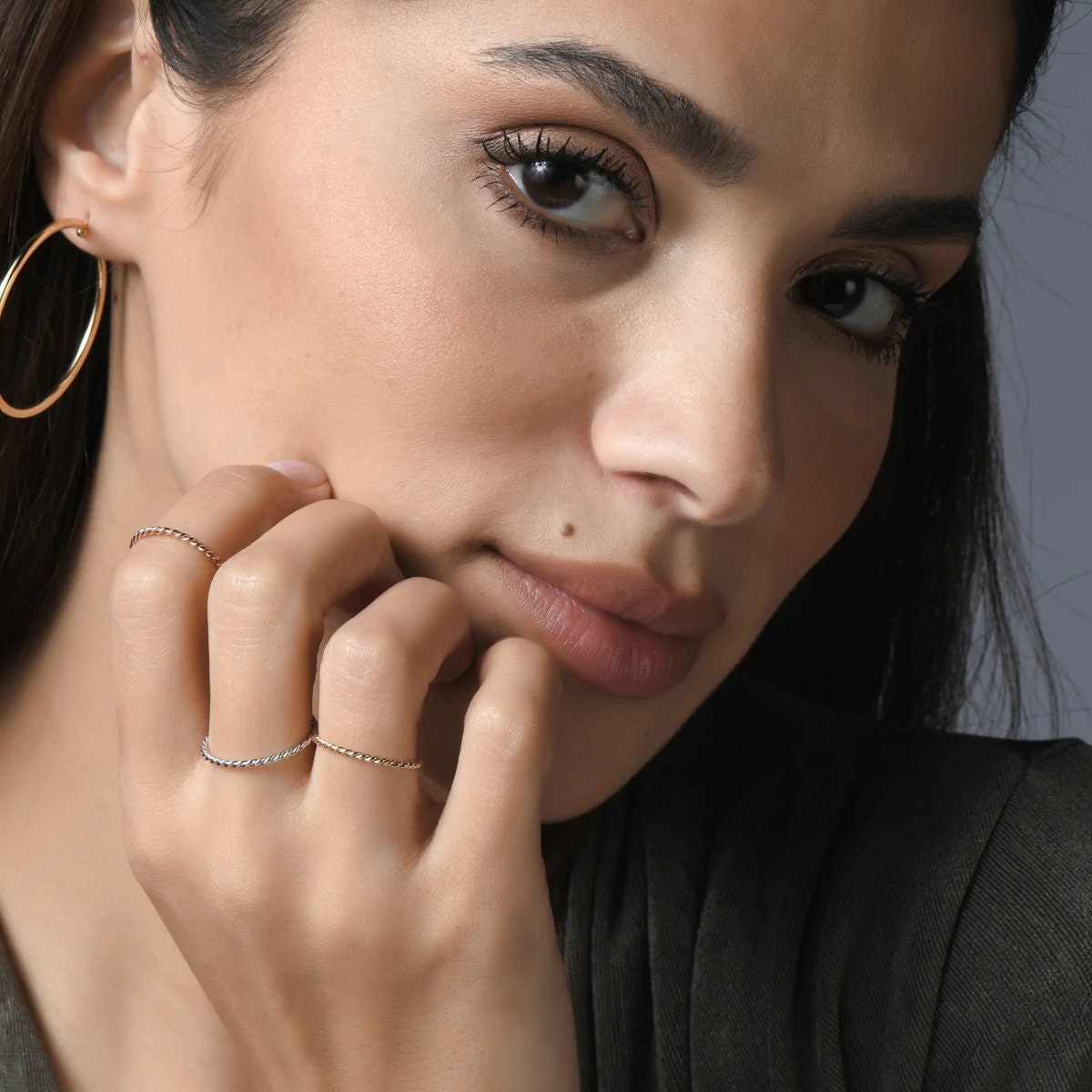 Mini Auger Ring 14K Gold Gift for Her Everyday Jewelry - Etsy