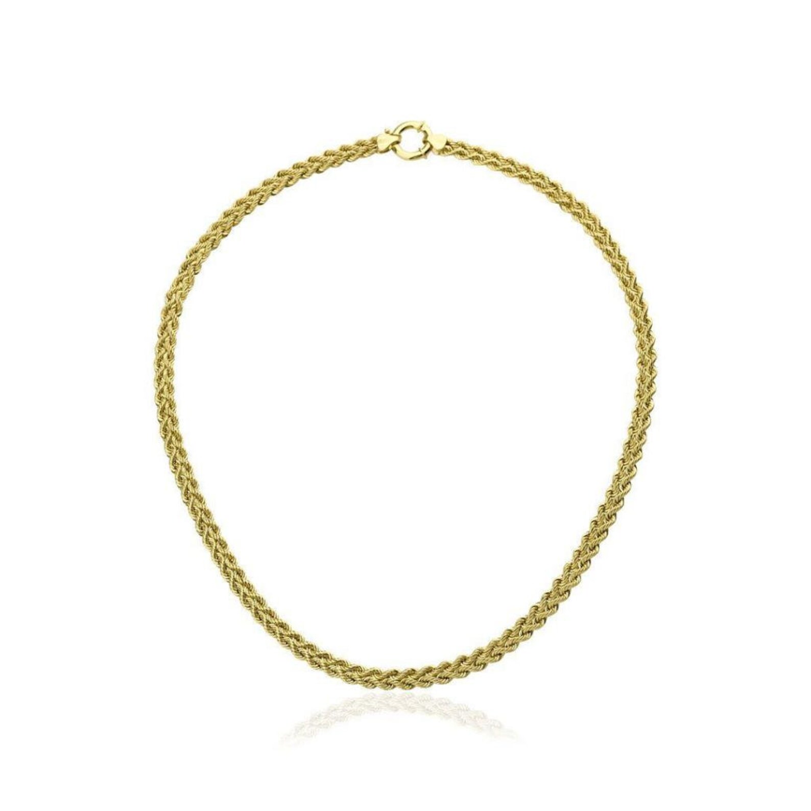 Double Rope Chain Necklace - 14K Solid Gold - Gift Ideas - Womens ...