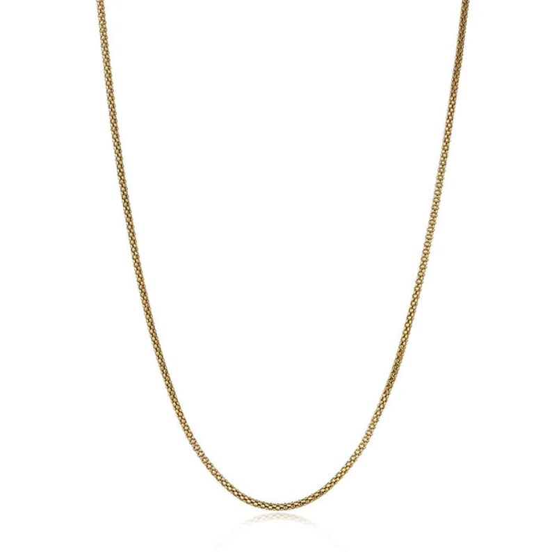 Link Popcorn Chain Gold Necklace Popcorn Chain Gold Gift for Her 14K ...