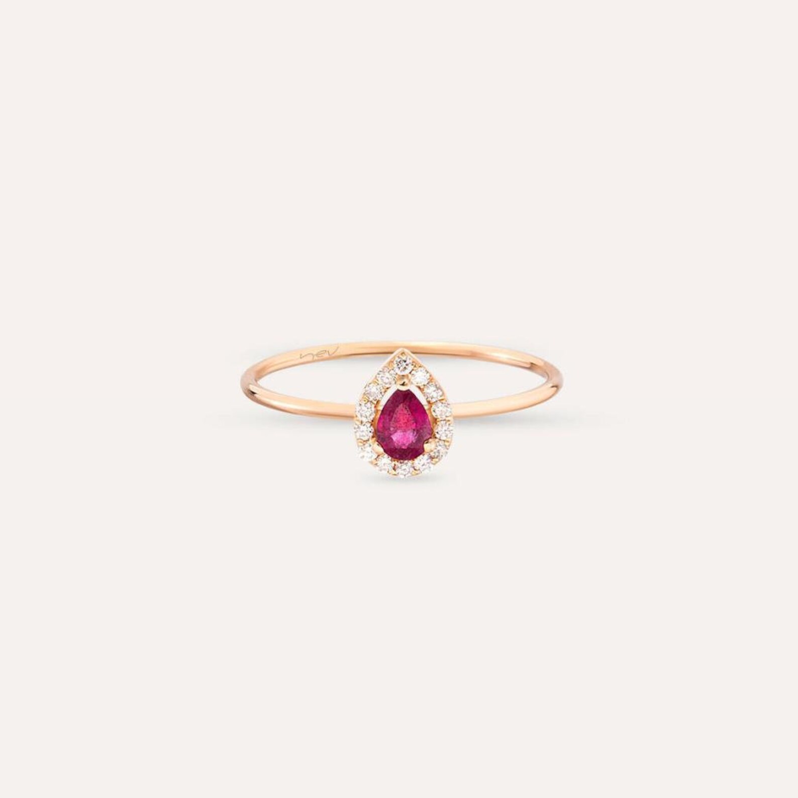 Drop 0.20 Ct Ruby and Diamond Stone Ring - Etsy