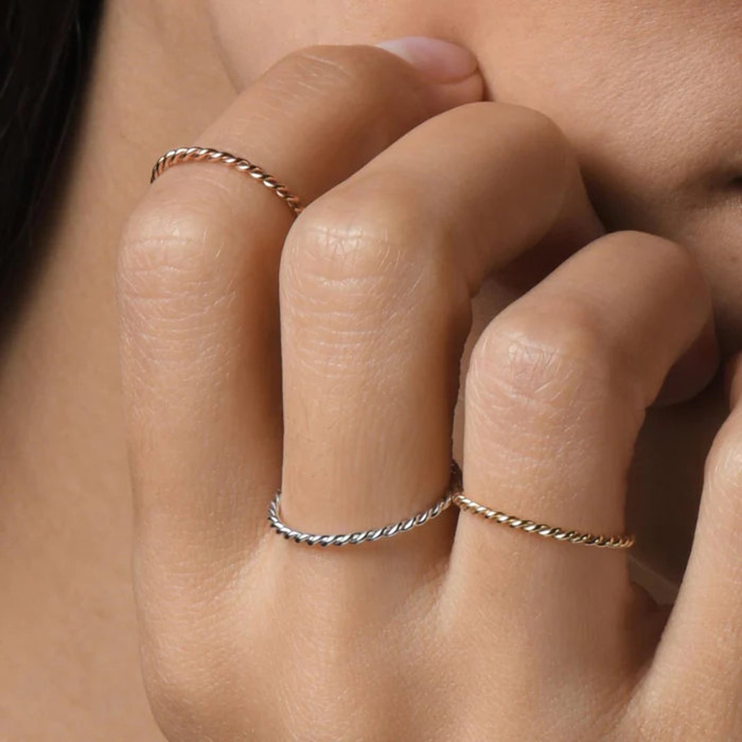 Mini Auger Ring 14K Gold Gift for Her Everyday Jewelry - Etsy