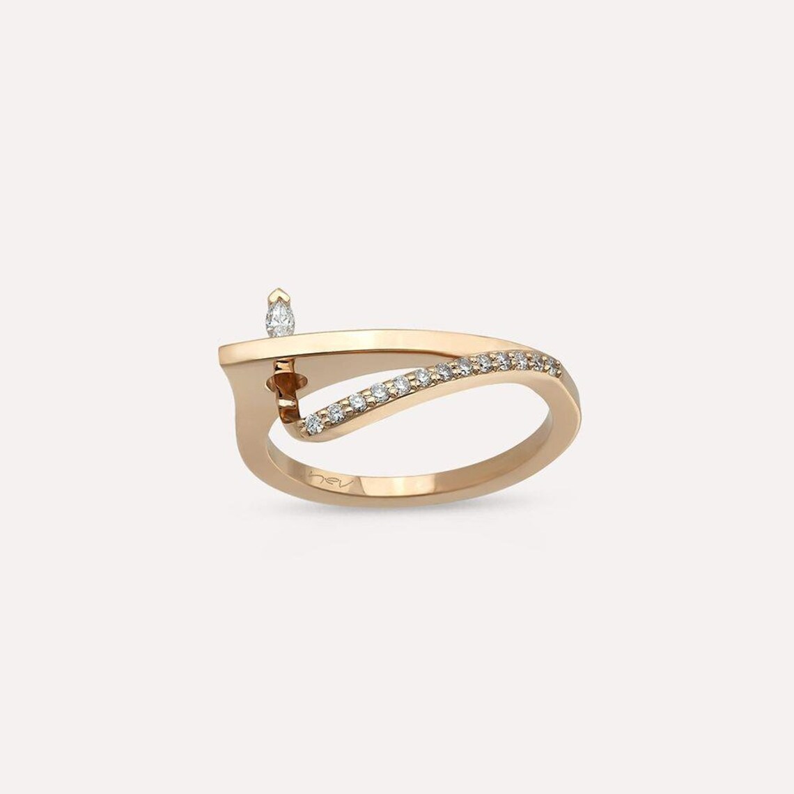 Creativo 0.15 Ct Markiz Cut Diamond Stone Rose Gold Ring Ring - Etsy
