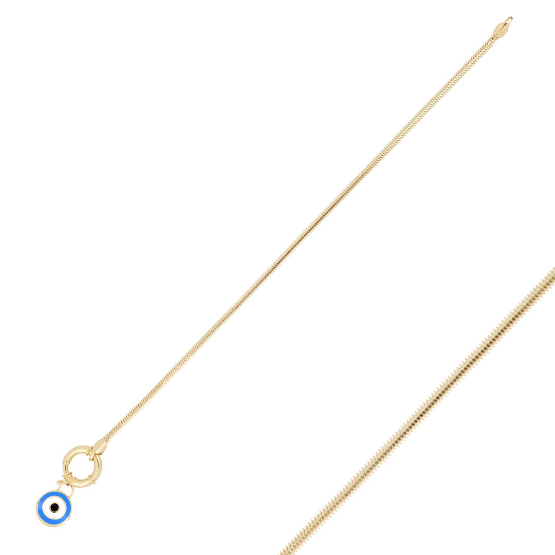 Evil Eye Gold Bracelet Gold Chain 14K Gold Minimalist - Etsy