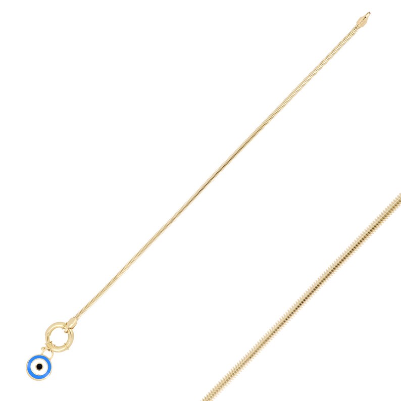 Evil Eye Gold Bracelet Gold Chain 14K Gold Minimalist - Etsy