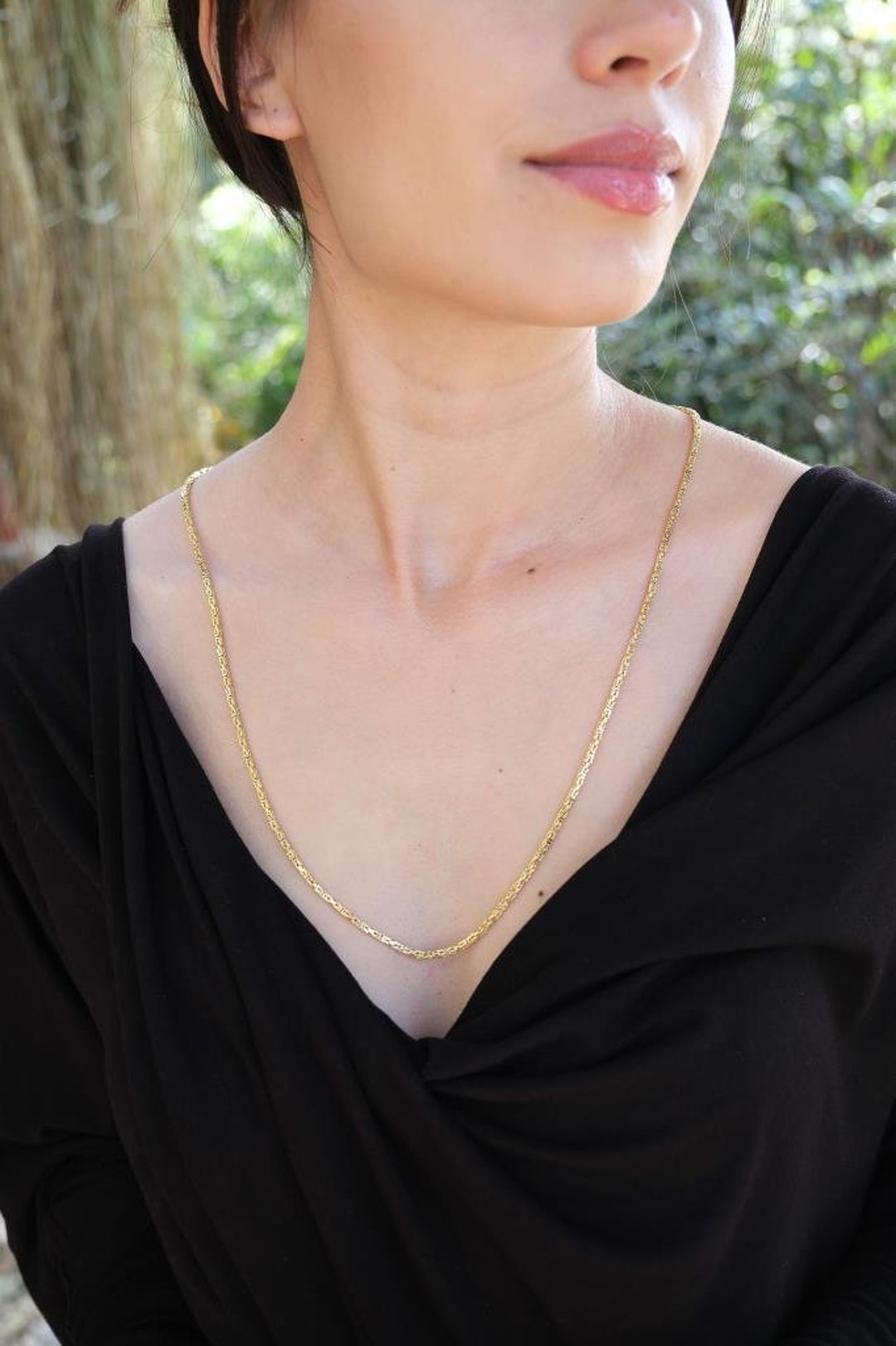 14k Yellow Gold Byzantine Necklace-solid King Byzantine Gold Chain-men ...