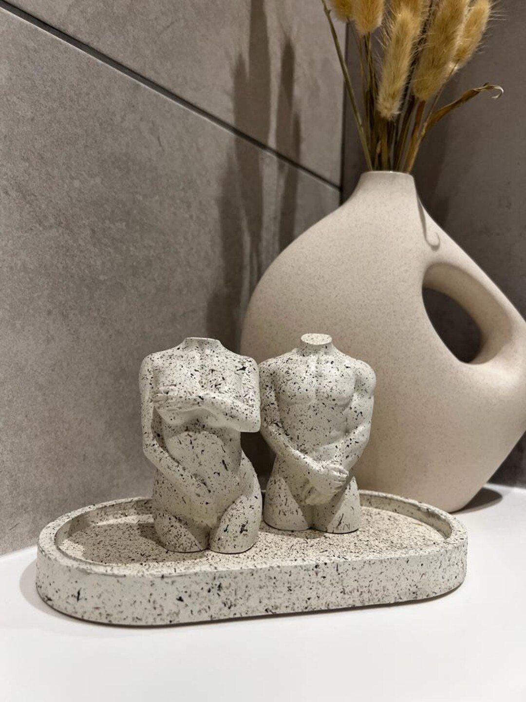 Concrete Torso / Male & Female / Cement / Marble Effect / Stone Sprayed ...