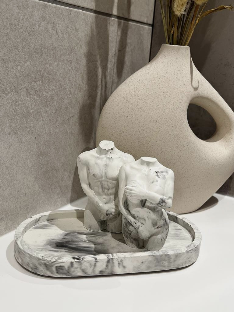 Concrete Torso / Male & Female / Cement / Marble Effect / - Etsy