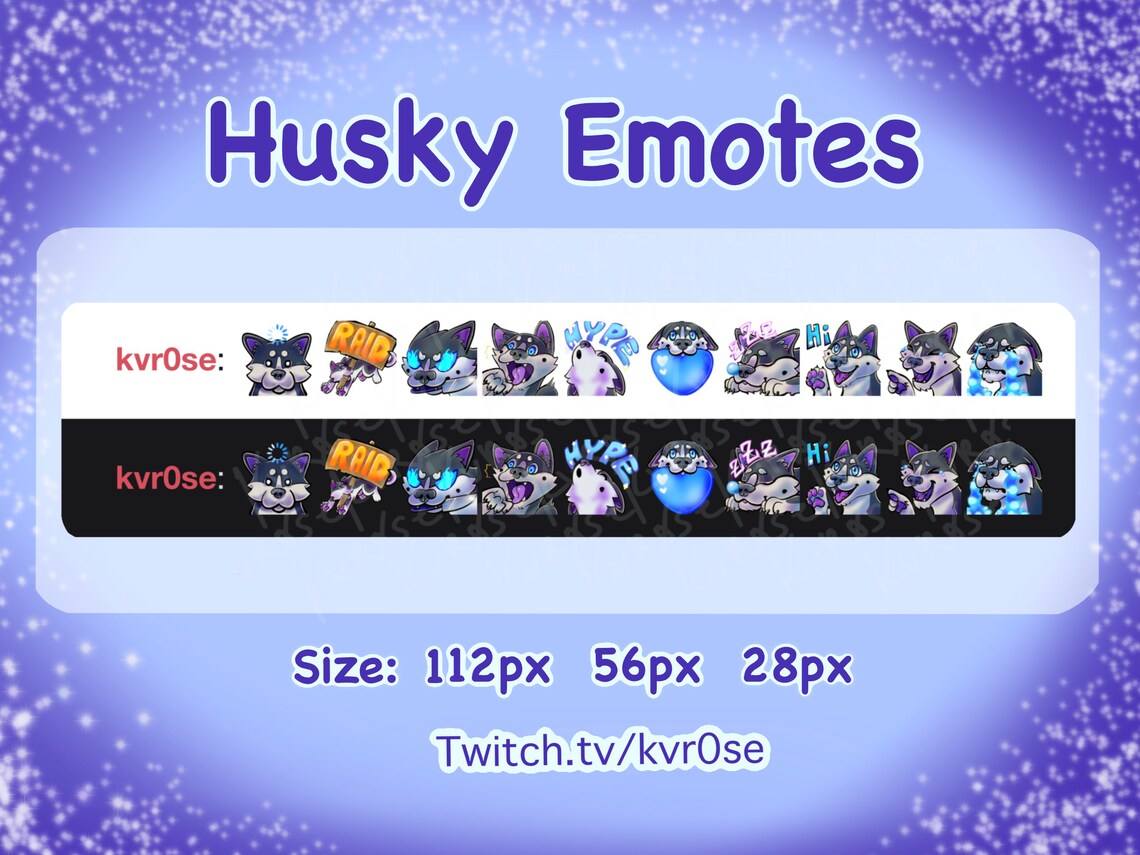 Cute Husky Dog Emotes for Twitch - Etsy
