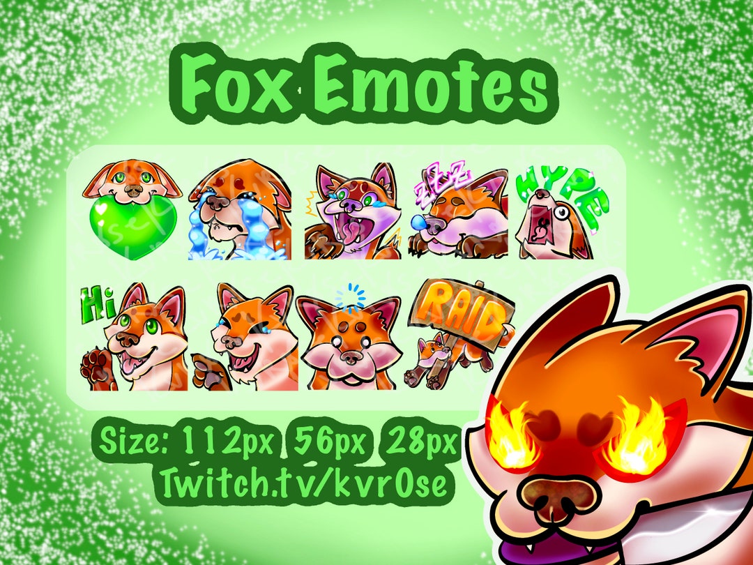 Feisty Fox Emotes for Twitch Streamers - Etsy