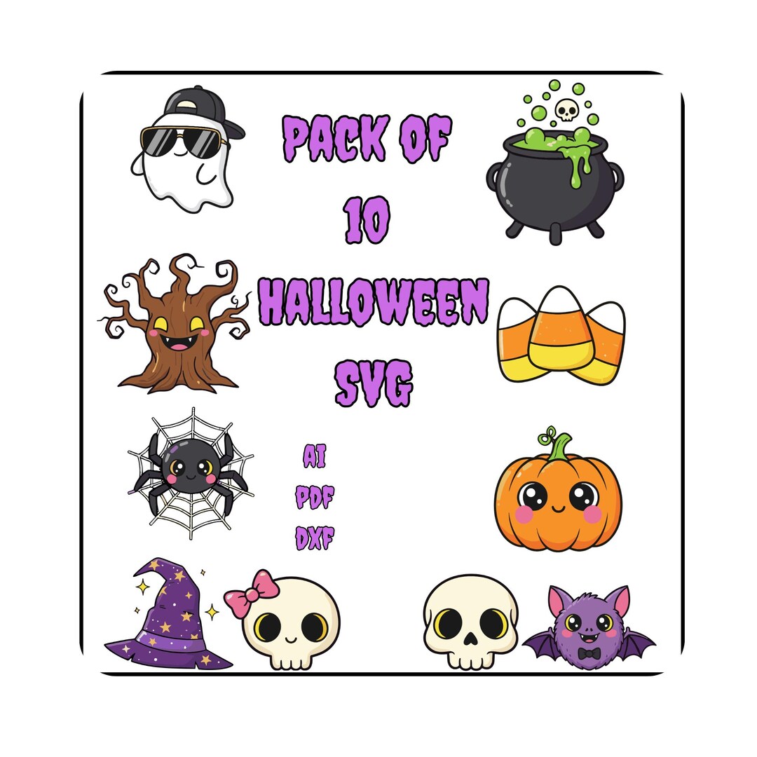 Halloween SVG Bundle: Spooky Clipart, Cricut & Laser Cut Files (digital ...