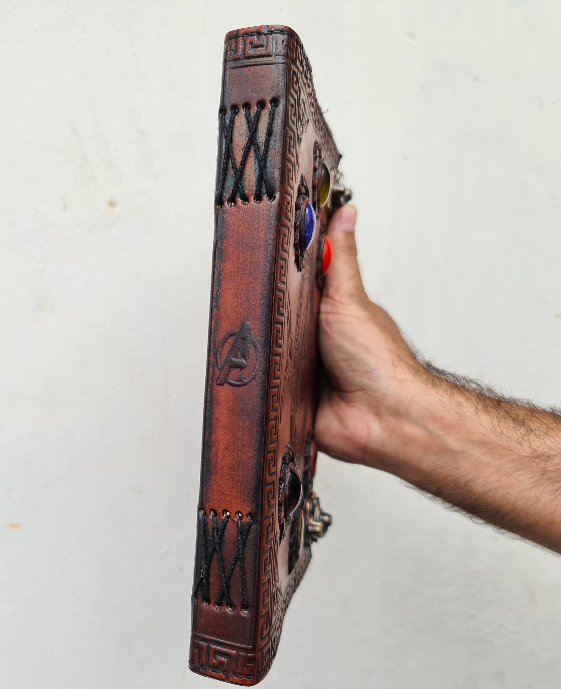 Avengers Infinity Journal, Brown Leather Journal, Thanos Gauntlet ...