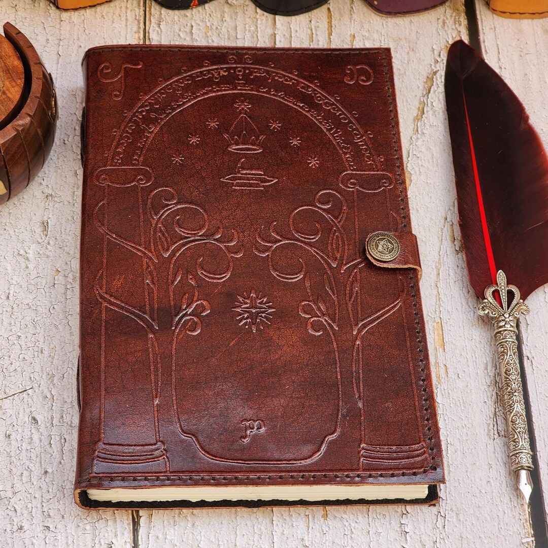 The Doors of Durin Leather Journal, Handcrafted Embossed Lotr-inspired ...
