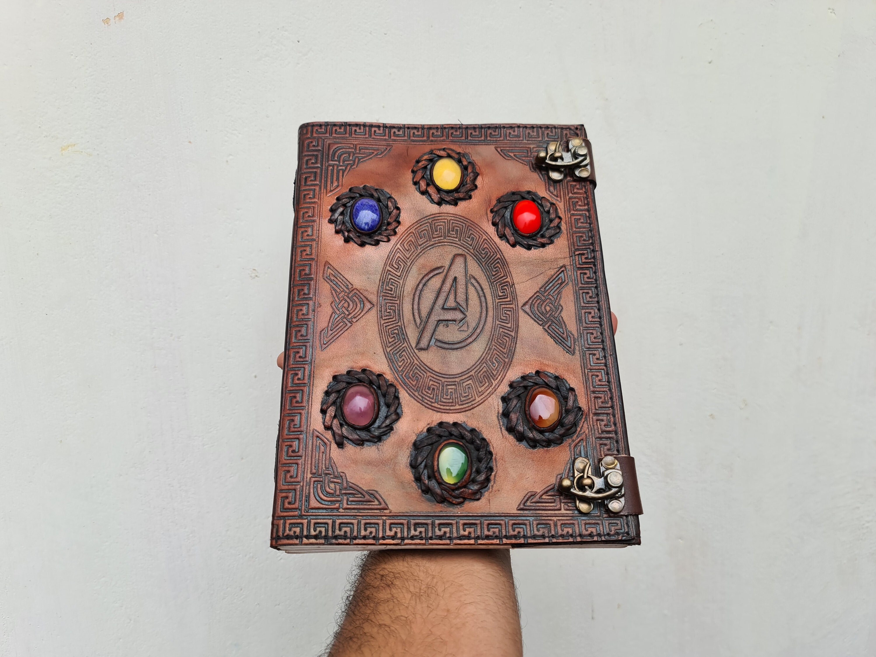 Avengers Infinity Journal, Brown Leather Journal, Thanos Gauntlet ...