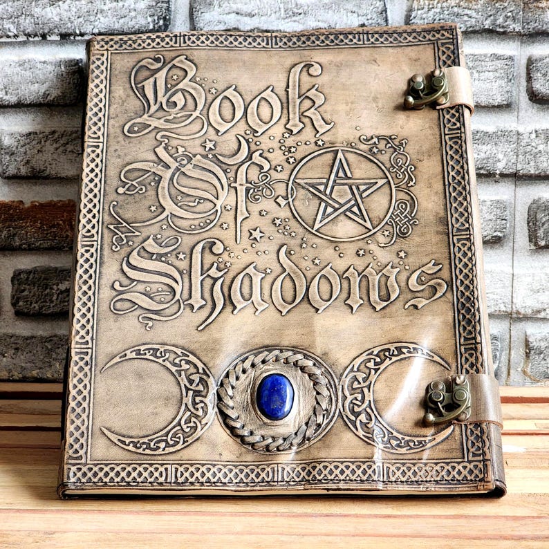 Embossed Leather Book of Shadows, Celtic Grimoire, Witch Spellbook - Etsy