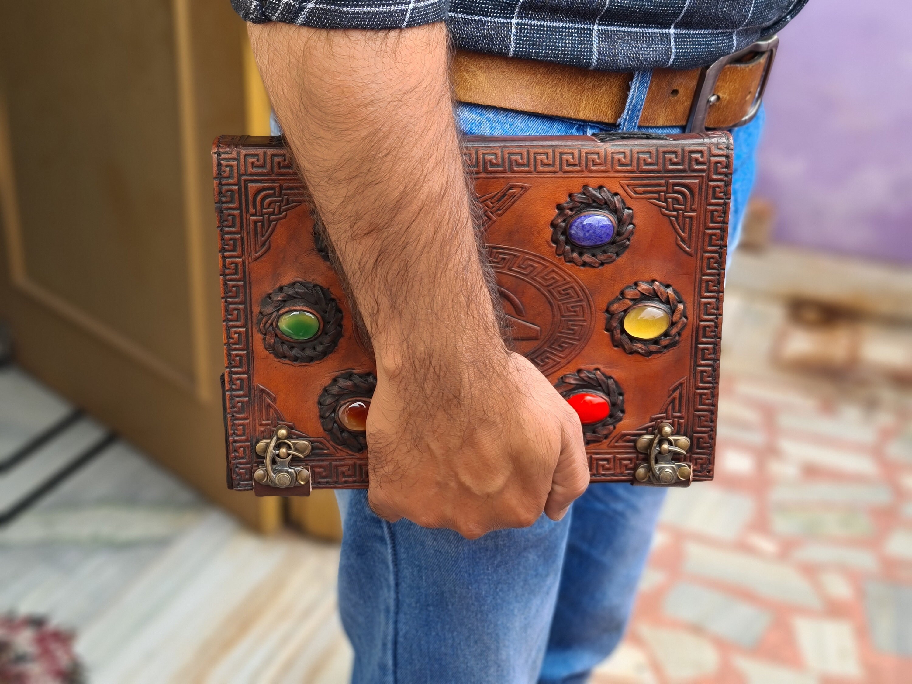 Avengers Infinity Journal, Brown Leather Journal, Thanos Gauntlet ...