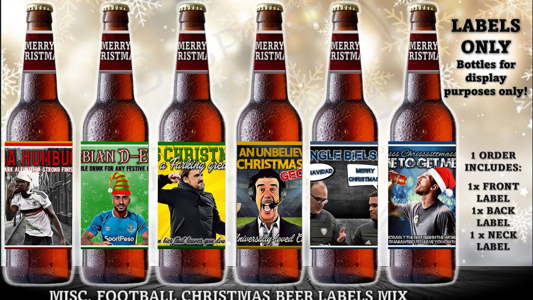 Football Inspired Christmas Beer LABEL Gift Parody Beer LABELS Kammie ...