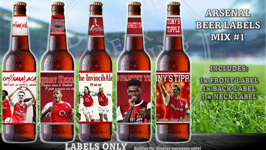 Arsenal Football Club Unofficial Beer Label Gifts - Thierry Henry ...